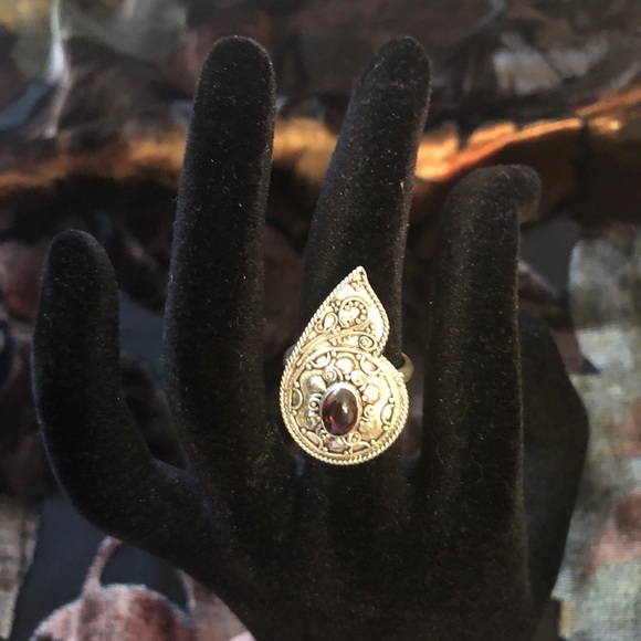 Jewelry | Vintage Sterling Silver And Garnet Ring | Poshmark